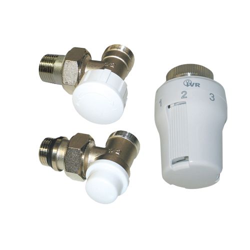 Kit valvola termostatizzabile con detentore e testa termostatica da 1/2 ...